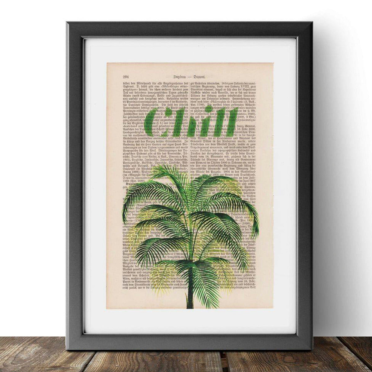 Chilled Palm - Vintage Book Page Chill out Art Print - Art on Words