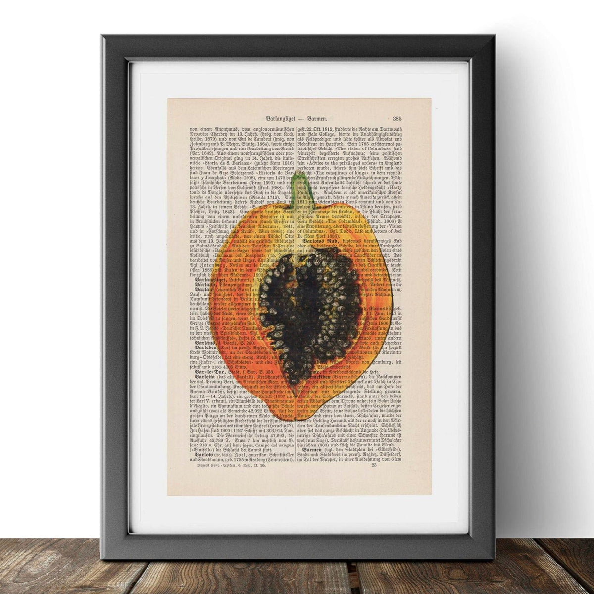 Papaya - Vintage Book Page Fruit Art Print - Kitchen Art Idea - Art on ...