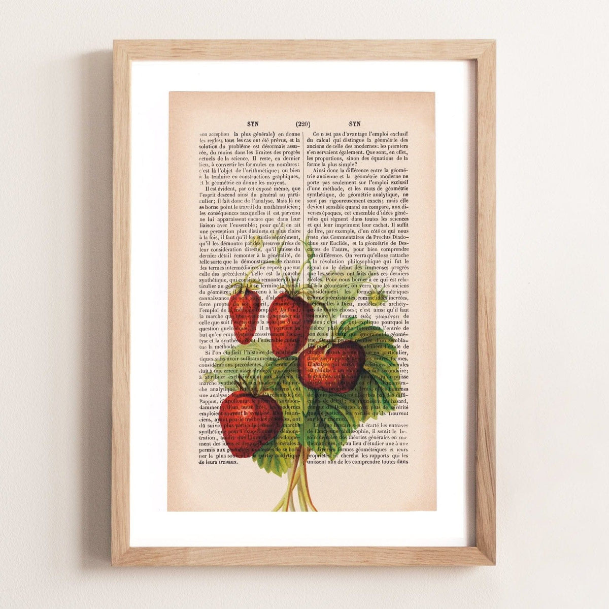 Strawberries - Vintage Book Page Art Print - Fruits Art Print for ...