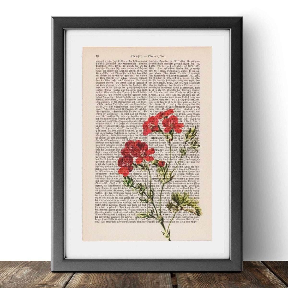 Wild Flower - Vintage Book Page Art Print - Art on Words